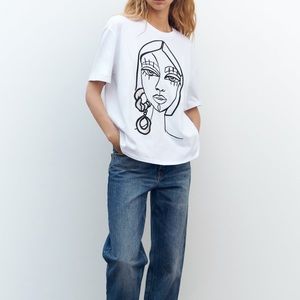 Zara | Tops | Zara Corded Face Tee Size Small Nwt | Poshmark